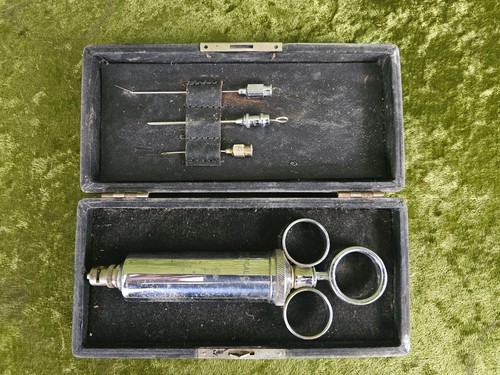Antique Dodge Chemical Co Embalming Syringe Kit needle funeral mortuary ...