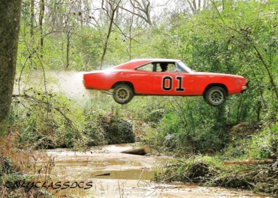 THE DUKES OF HAZZARD GENERAL LEE HUGE CAR JUMP 12X18 PHOTO POSTER DODGE ...
