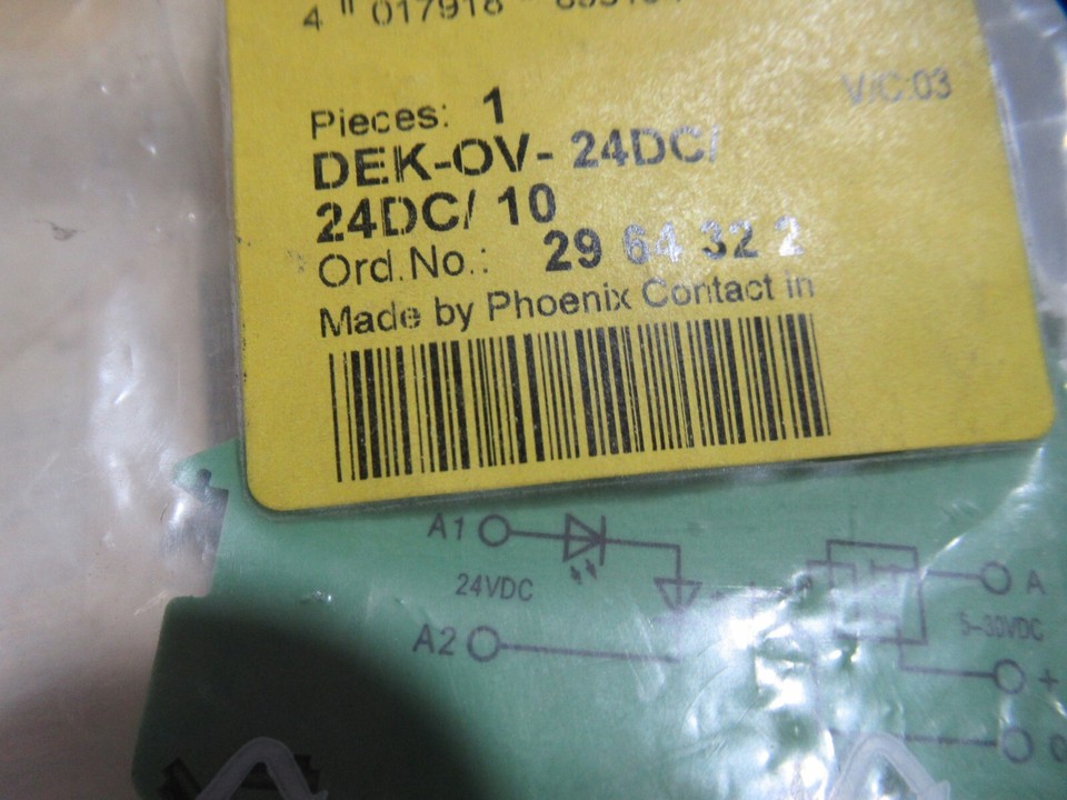PHOENIX CONTACT DEK-OV-24DC/24DC/10 TERMINAL BLOCK 2964322 (FREE ...