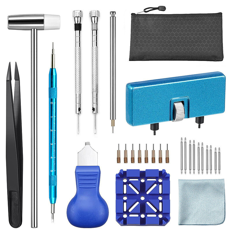 Watch Repair Set Tool Kit To Fix Battery Back Wrist Strap Adjust Pin ...