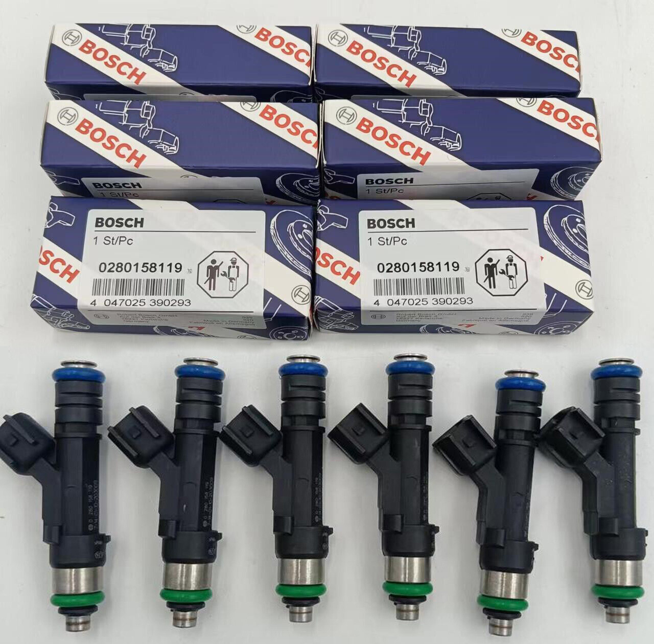 6x OEM Bosch Fuel Injector 0280158119 For Jeep Dodge Wrangler Chrysler ...