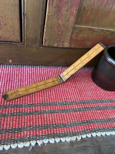 Vintage Stanley No. 68 Boxwood Brass Four-Fold Ruler 24" Right to Left ...