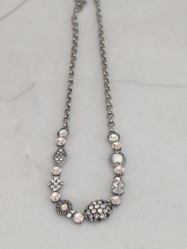 Sorrelli Silver Pink Rhinestone And Pave Necklace W/Sorrelli Bag | eBay