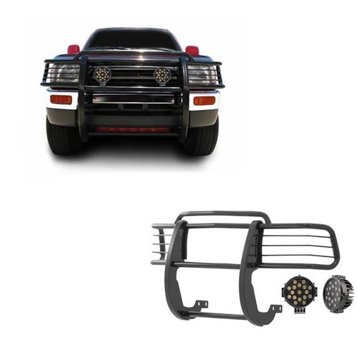 Black Horse Grille Guard Push Bar Modular Black w/7"LED fit 96-98 ...