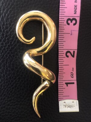 Vintage Gold Toned Squiggle Pin 3” | eBay