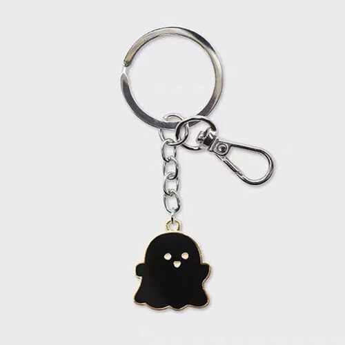 Cartoon Black And White Ghost Halloween Keychain Car Bag Keyring Charm ...