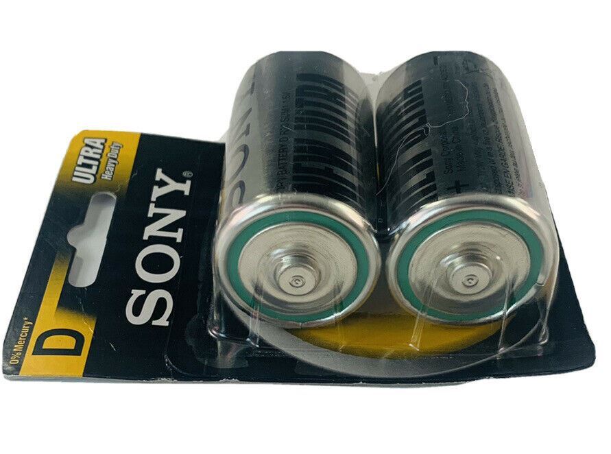 2 X Sony Ultra Heavy Duty Carbon Zinc Battery D R20 SUM1 SUM1-NUB2A 1 ...