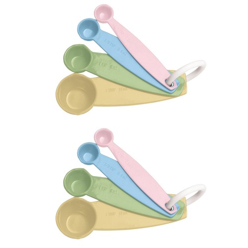 2x 4pc Cuisena Melamine Measuring Spoon Set Powder/Liquid Scoop Baking ...