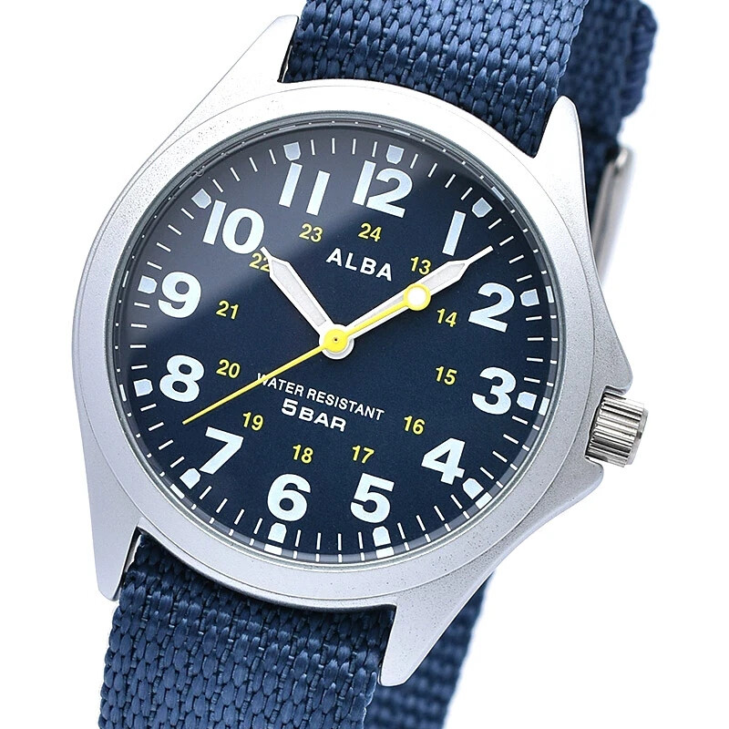SEIKO ALBA AQPK402 Military Field Watch Quarts Blue from Japan🔥 | eBay