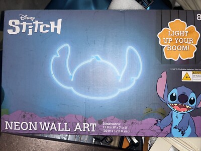 Disney Lilo & Stitch Stitch Neon Wall Art Battery Operated Blue LED ...