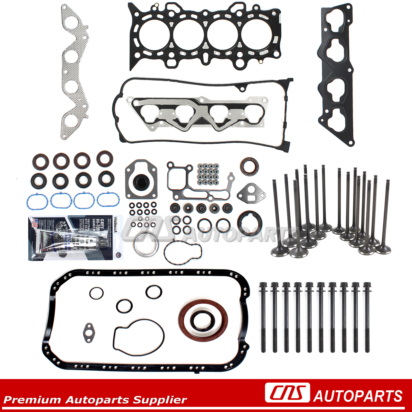 Fits 01-05 Honda Civic 1.7L EX HX D17A2 D17A6 Full Gasket Head Bolts ...