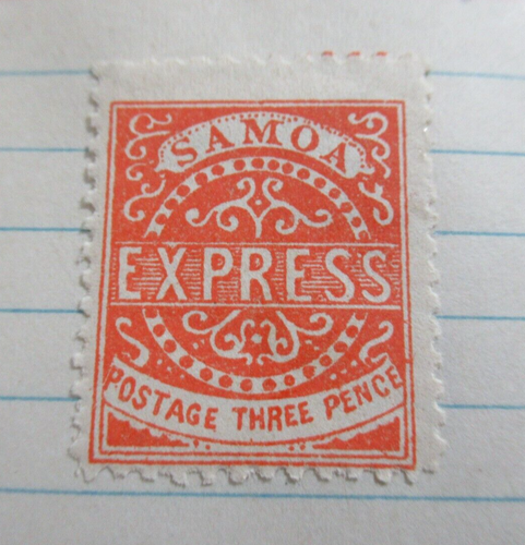 RARE 1877 Antique Stamp Samoa, 3 Pence, Unused, SAMOA EXPRESS, SC#3 | eBay