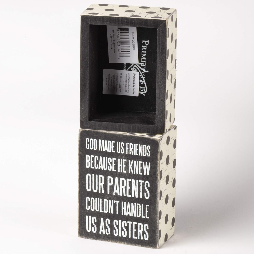 23560 Polka Dot Trimmed Box Sign, 4 X 3-Inches, God Made Us | eBay