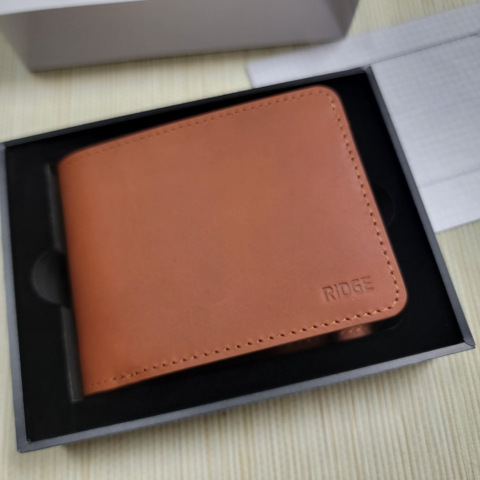 Ridge Bifold Leather Wallet Tobacco Brown RFID Protection | eBay