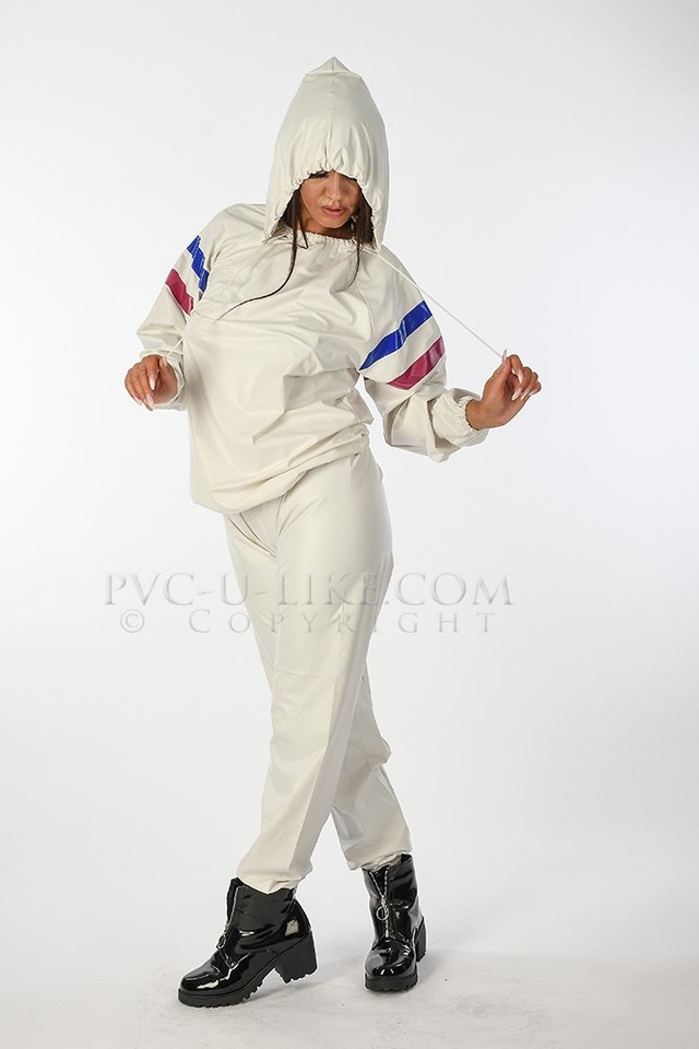 PVC Plastic Vinyl Sauna suit PVC Fetish Plastic Overalls two piece PVC ...