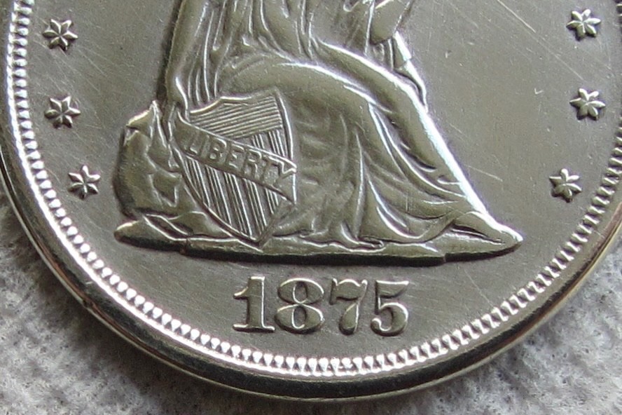 1875-S 20 Cent Piece Rare Key Date Type Coin Twenty Cent Piece AU UNC ...
