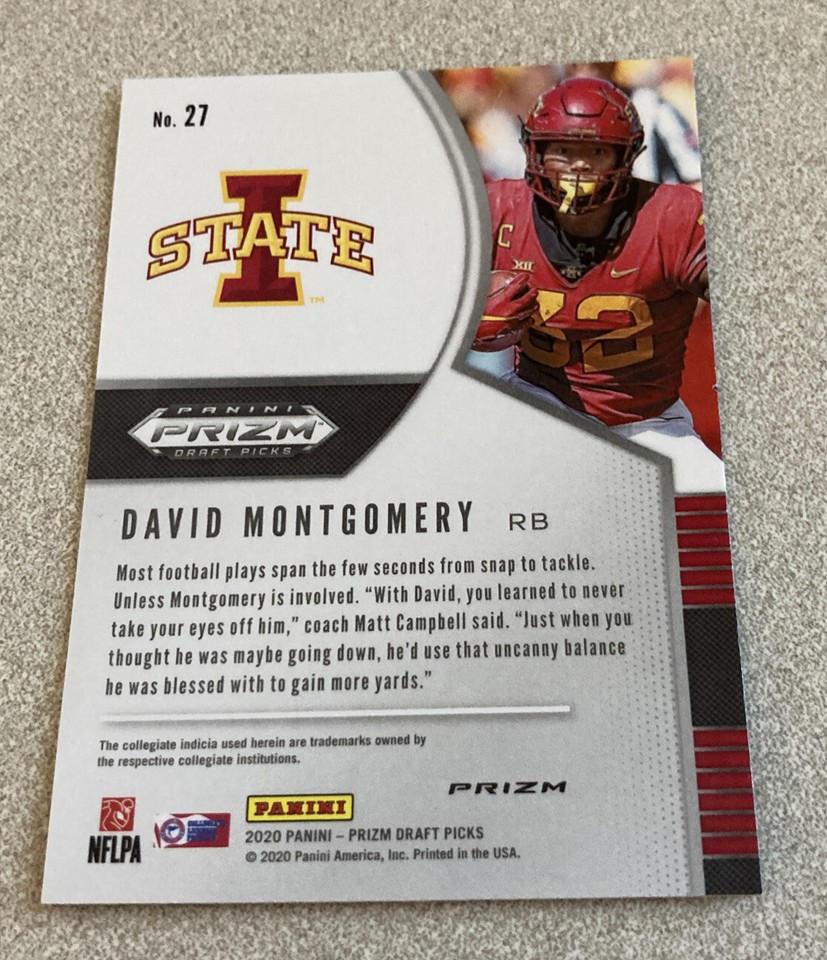 2020 Panini Prizm Draft Silver Prizm #27 David Montgomery Iowa State | eBay