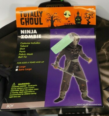 Youth Large Zombie Ninja Costume Kids Scary Halloween Fancy Dress | eBay
