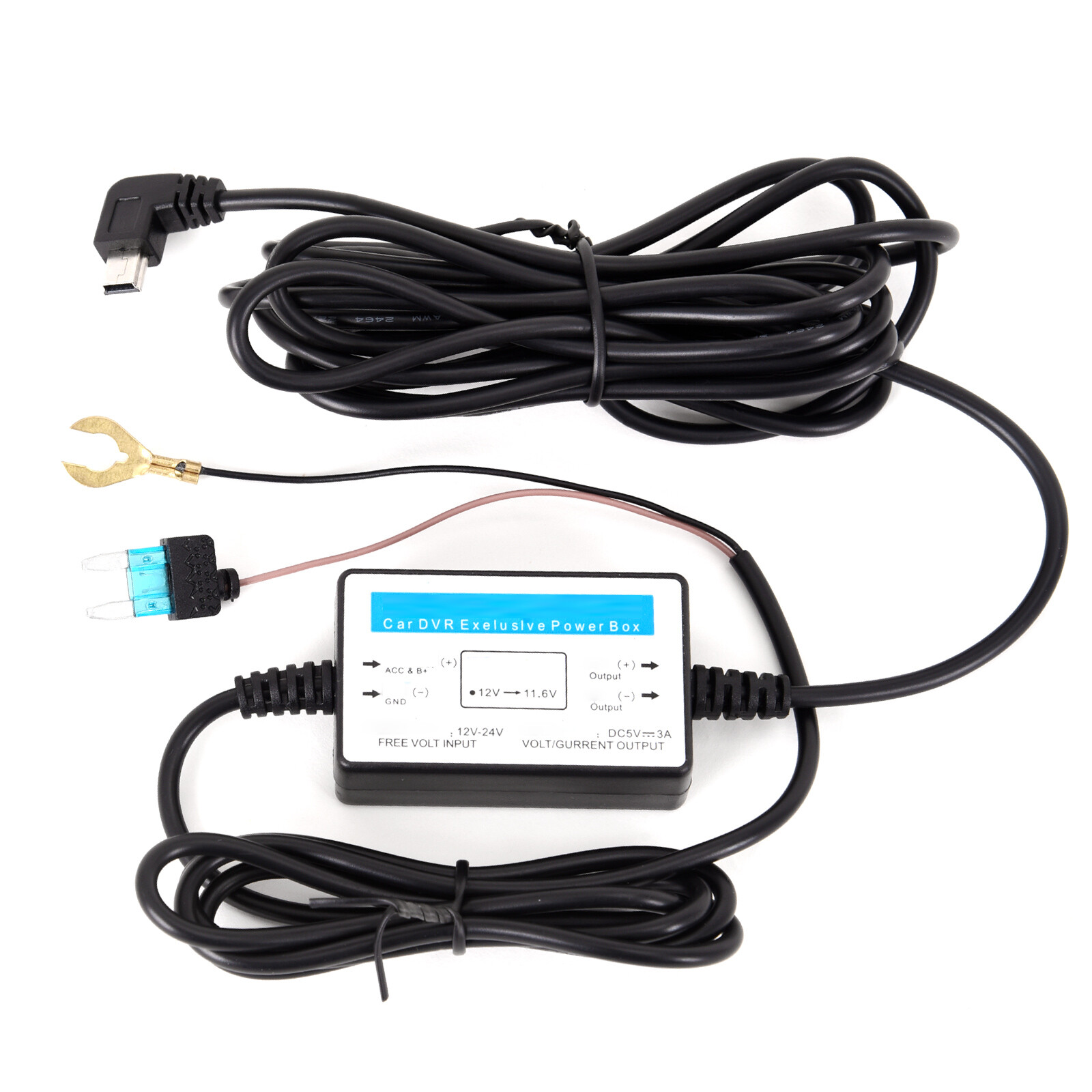 XGODY Universal Hard Wire Fuse Box Kit for Car DVR Dash Cam12V/24V 5V ...