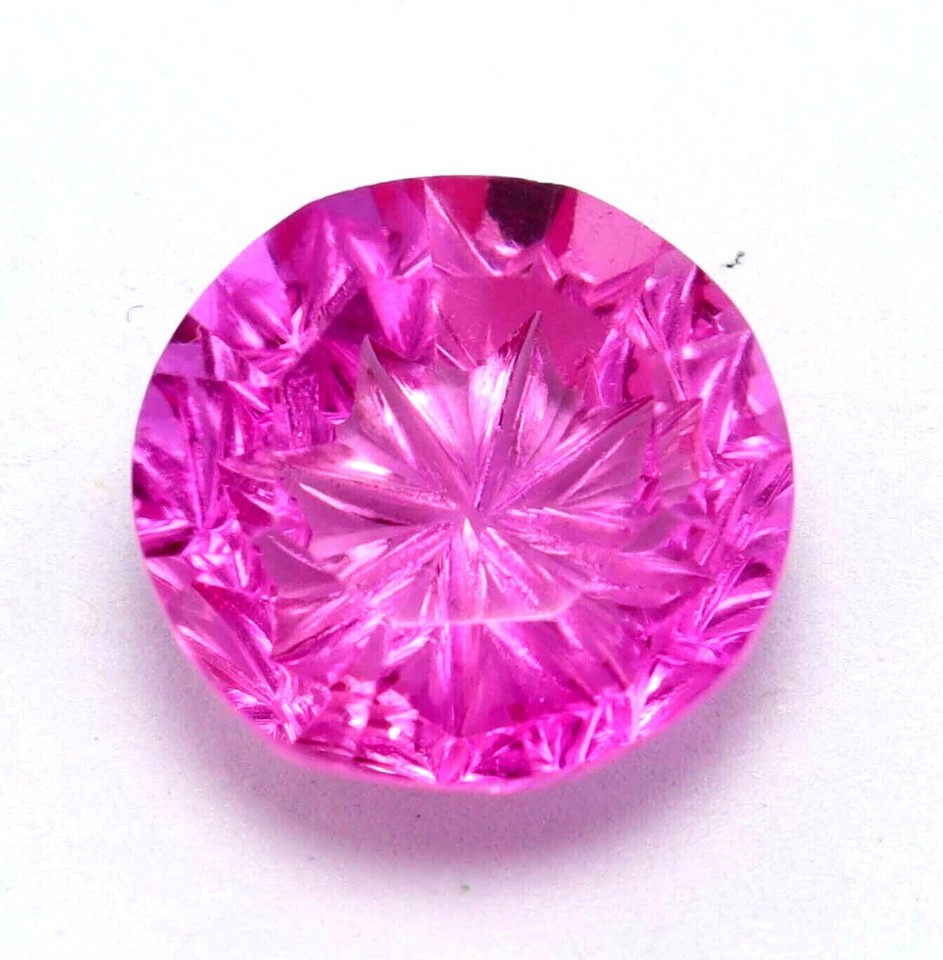13.90 Ct Natural Certified Pink Mogok Ruby With Carving Work Loose ...