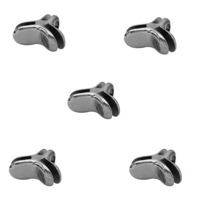 20 PC Chrome Metal Y Style 120 Degree 3 Way Glass Connector Clips 3/16 ...