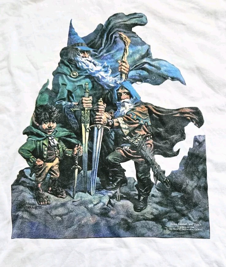 Vintage Lord of The Rings Shirt 80s 90s LOTR T-Shirt Gandalf Bilbo ...