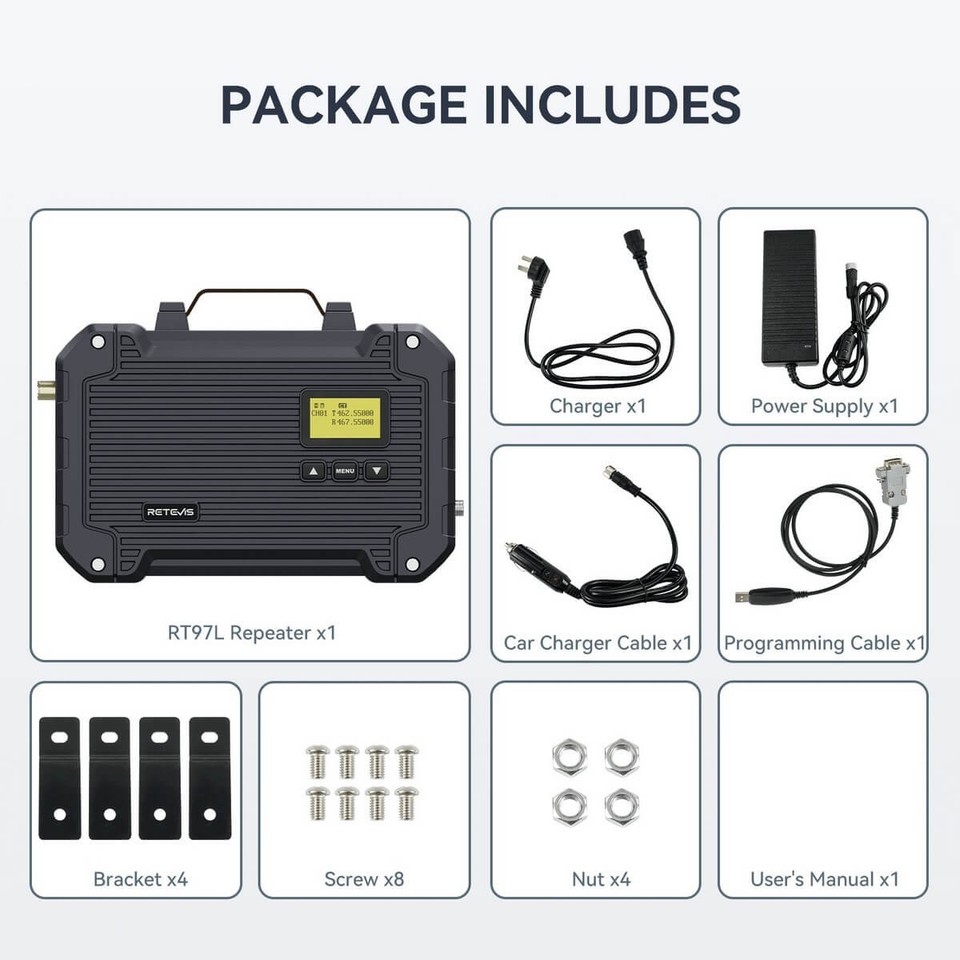 Retevis RT97L High Power GMRS Repeater Long Range Full Duplex | eBay