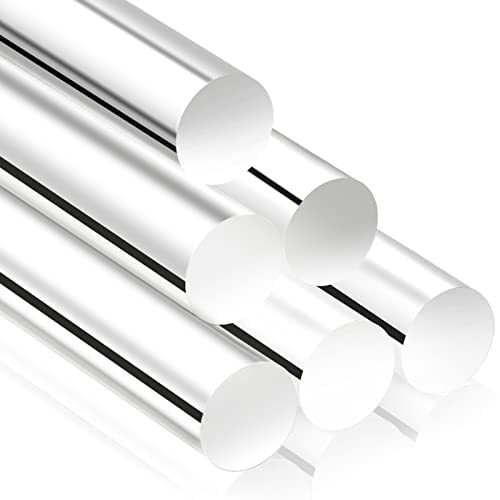 6 Pack Clear Acrylic Round Dowel Rods 10x0.39 Inch Cylinder Rods for ...