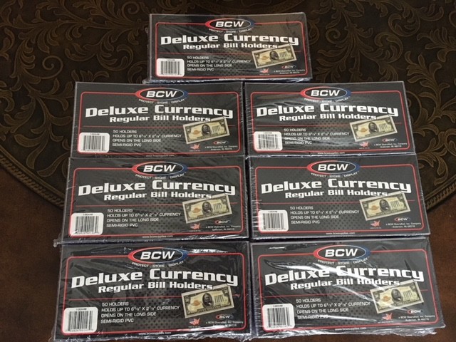 10 SEMI RIGID Currency Sleeve DELUXE Dollar Bill Note Money CURRENCY ...