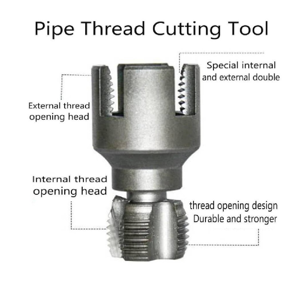 Pipe Thread Cutting Tool，1/2'' 3/4'' Internal External Rethreading ...