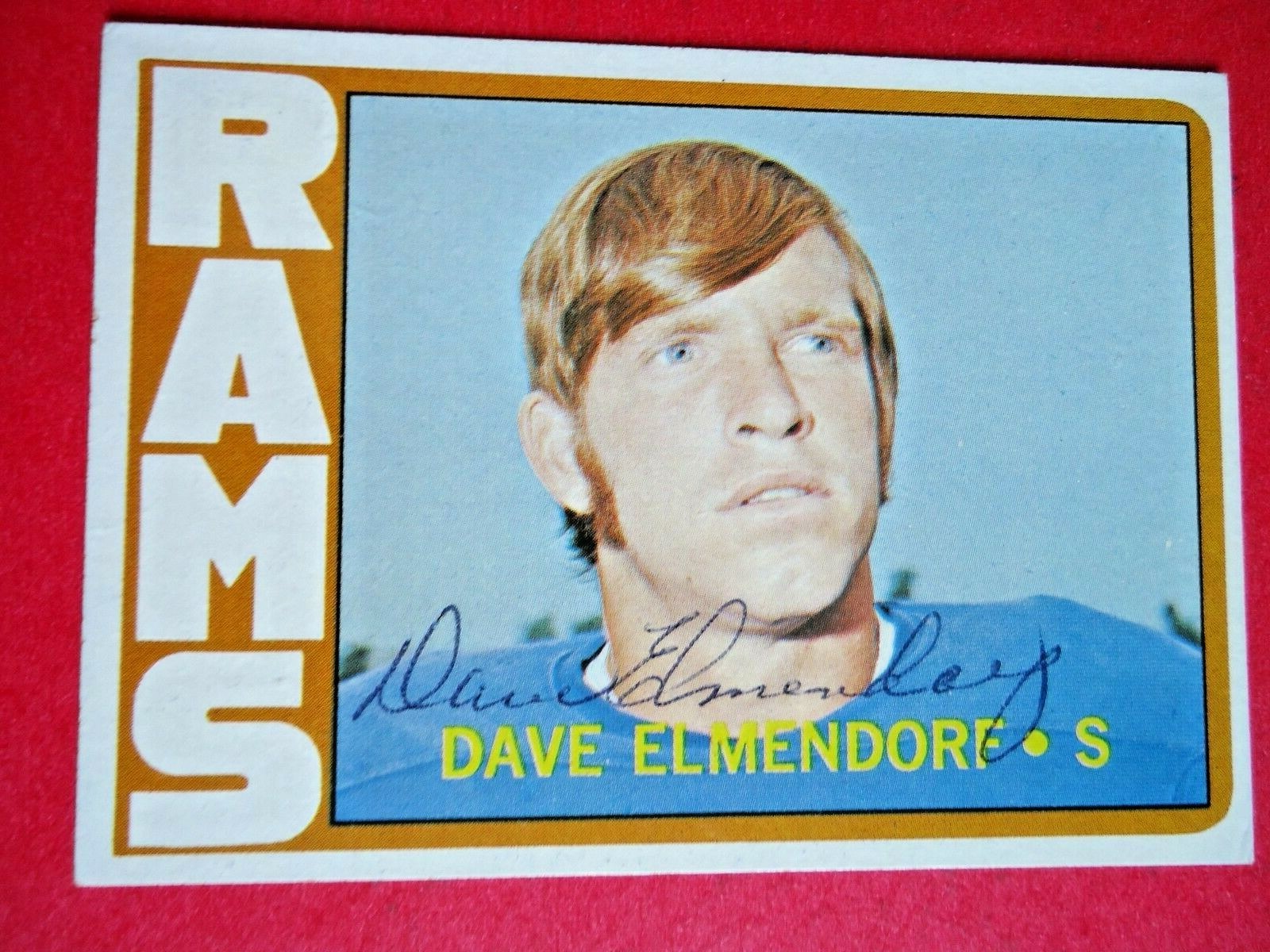 Dave Elmendorf - 1972 Topps Autographed Football card # 109 - L.A. Rams ...