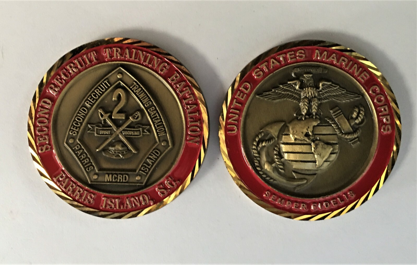 USMC Marine MCRD Parris Island 2nd Recruit Battalion Challenge Coin OOH ...