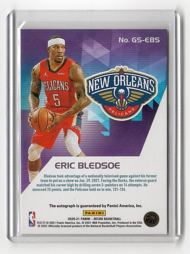 Eric Bledsoe 2020-21 Panini Recon Glorified Signature Autograph Auto | eBay
