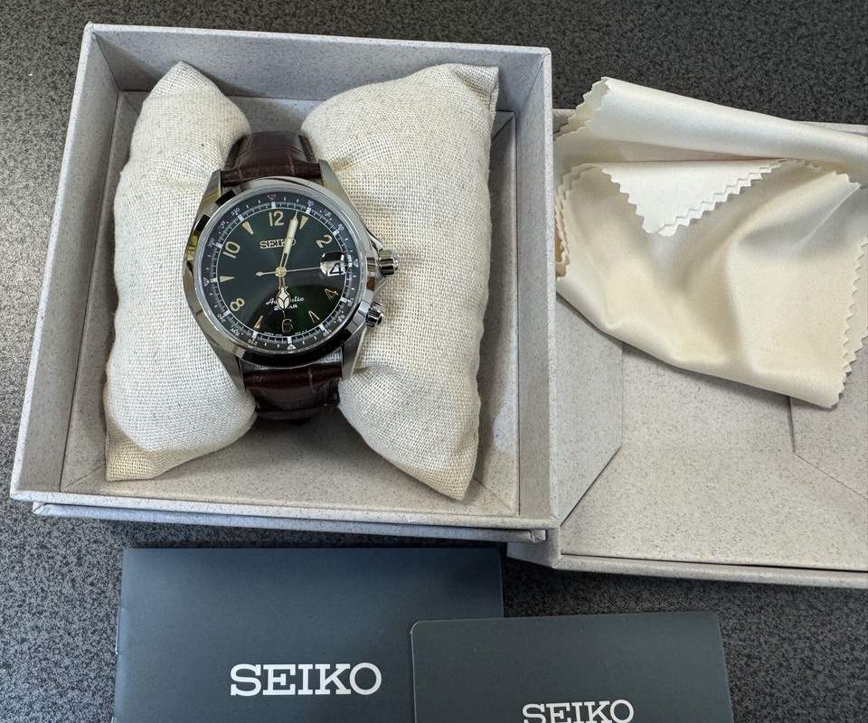 Seiko Prospex Alpinist Green Dial Brown Leather Strap Watch SPB121 New ...