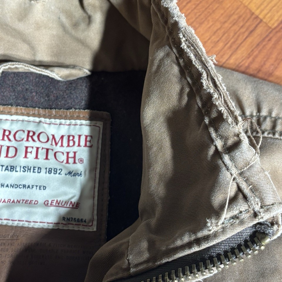 Men’s Vintage Abercrombie & Fitch 88% Wool Lined Canvas/ Military ...
