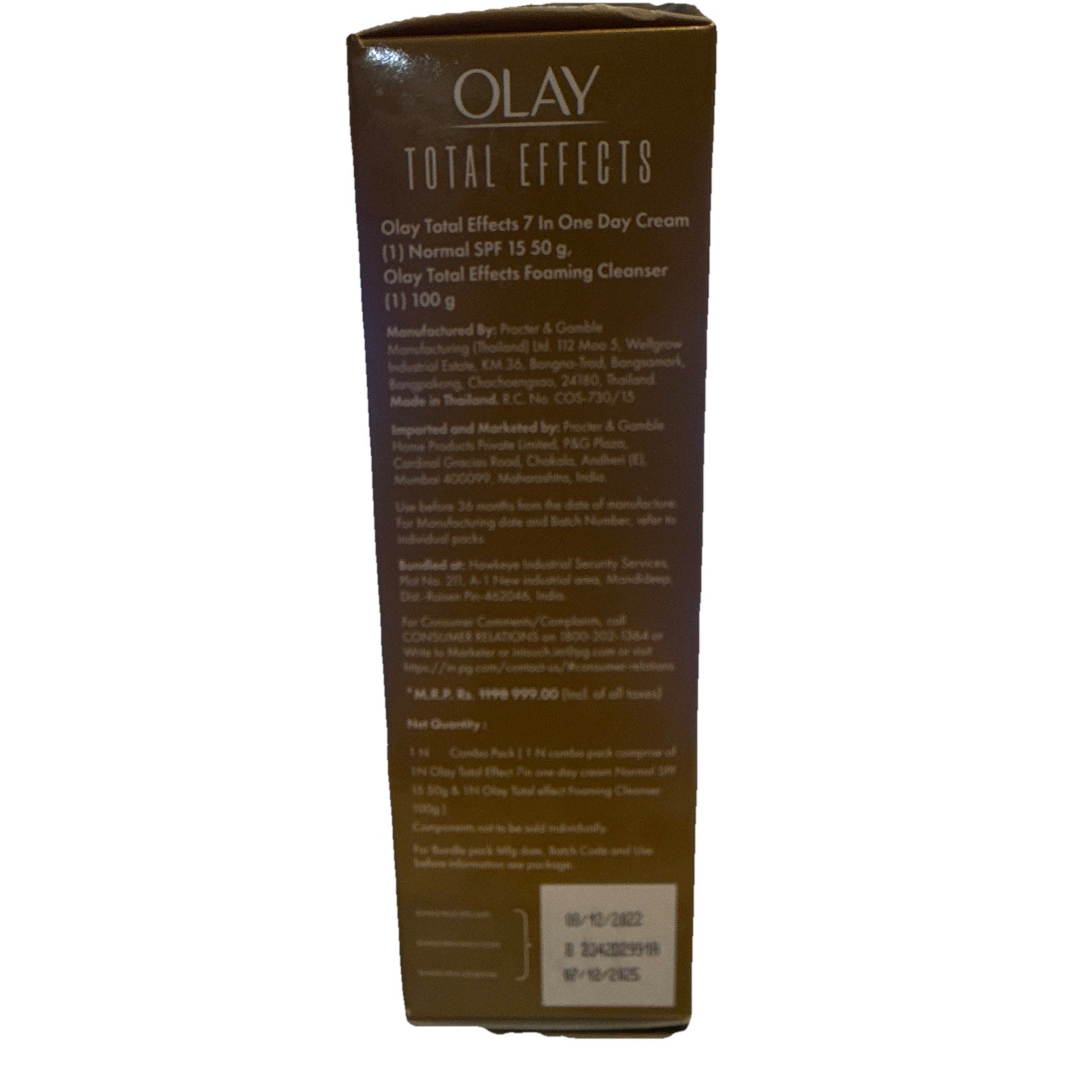 Olay Total Effects Day Cream SPF 15 1.7oz + Foaming Cleanser 3.38oz Set ...