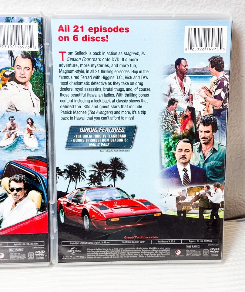 Magnum PI Complete Seasons 1-4 Seasons 1 2 3 & 4 DVD Set - Tom Selleck ...