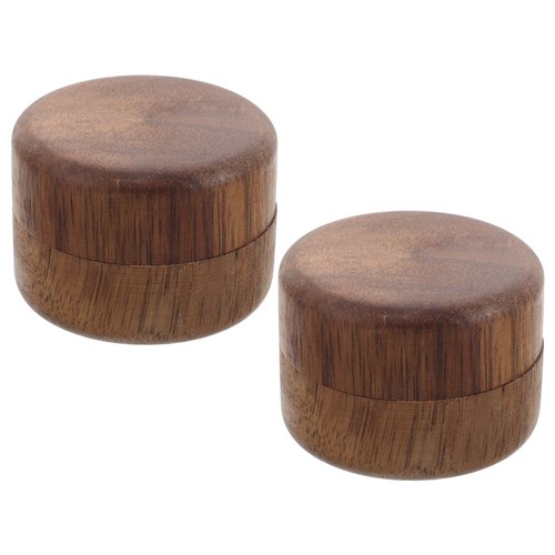 2 Pcs Trinket Holder Box Mini Storage DIY Container Round Wooden | eBay