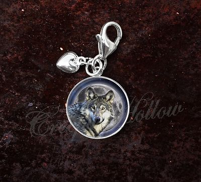 925 Sterling Silver Charm Wolf Moon Night Sky animal | eBay