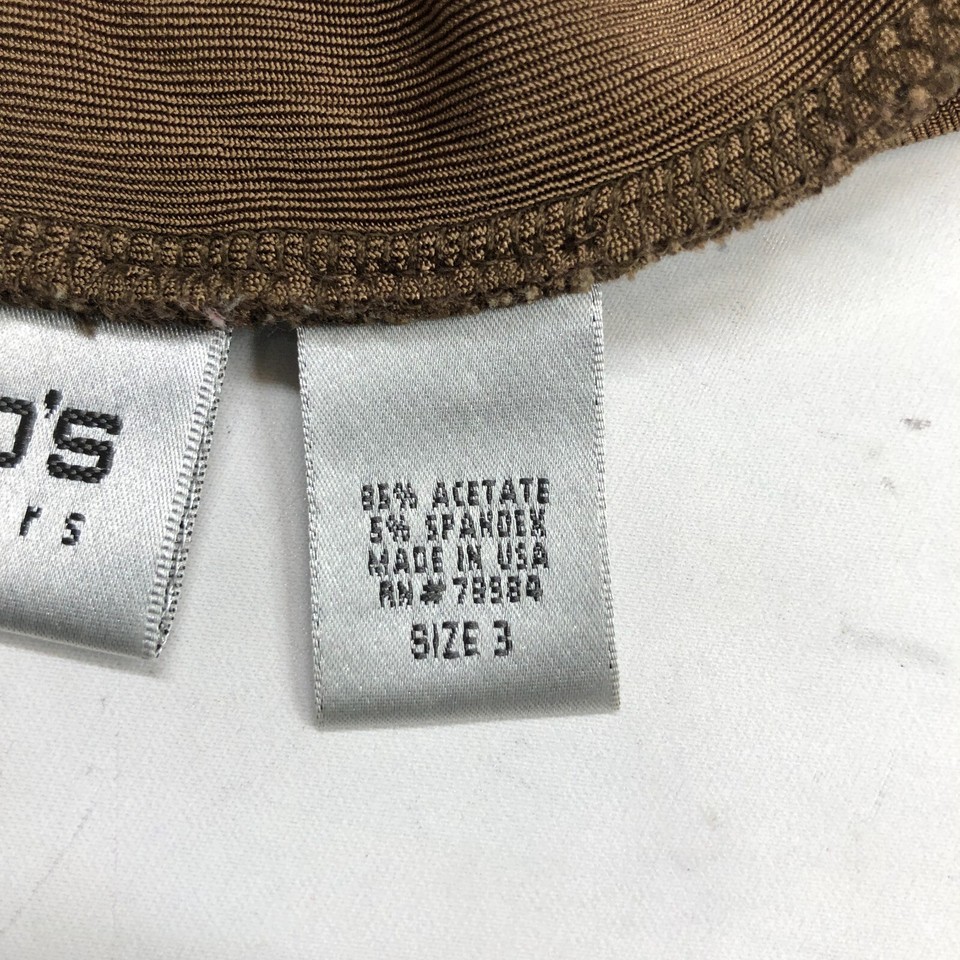 Chico's Travelers Women Open Front Sweater Top Size 3 Acetate Blend ...