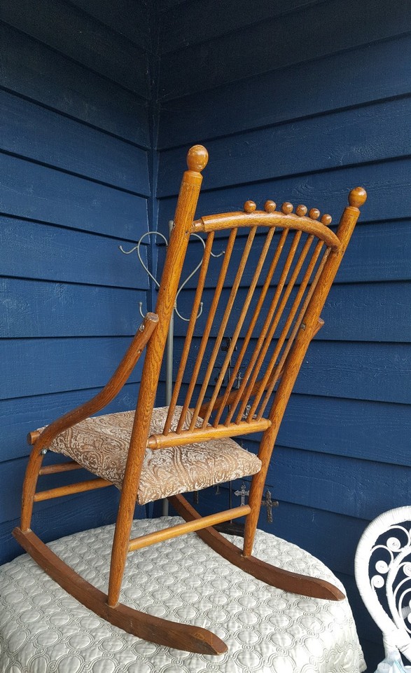 19c Spindle Back Antique Rocking Chair Sewing/nursing Rocker NC ...