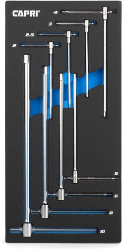 Capri Tools Sliding T Handle Hex Wrench Set with Mechanic's Tray 8 ...