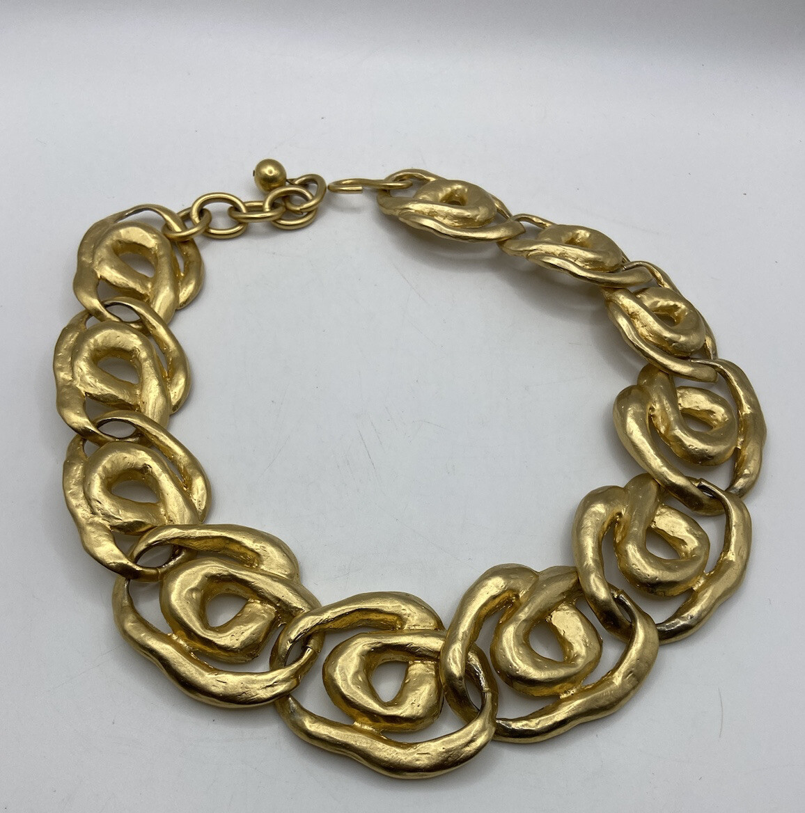 Vintage Chunky gold statement necklace 20” - Gem