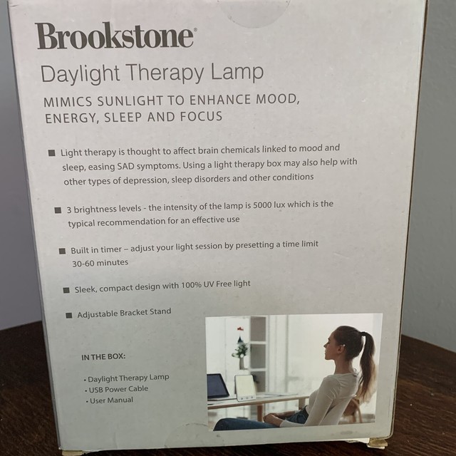 Brookstone Daylight Therapy Lamp Mimic Sunlight 100 UV 10 000 Lux for ...