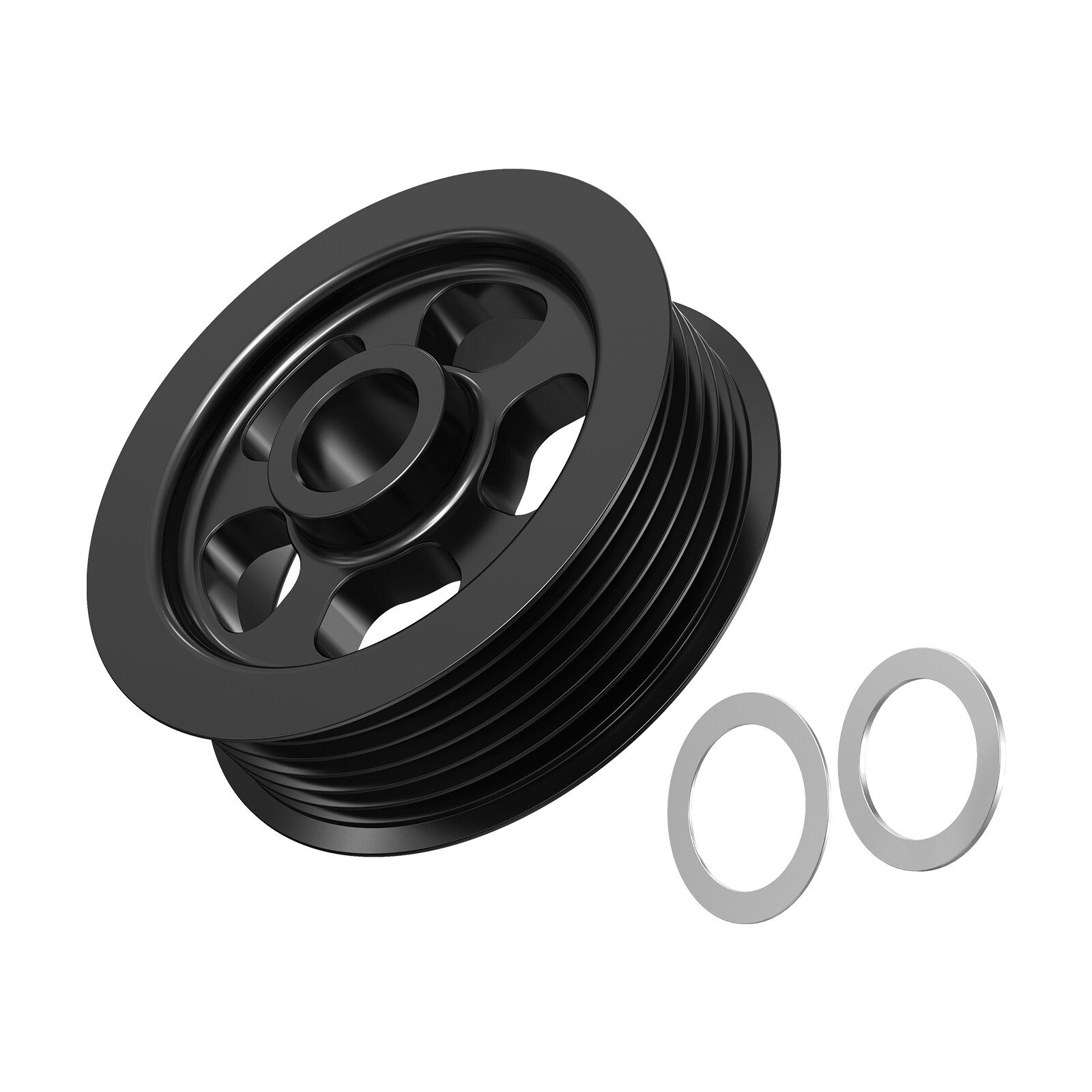 LS 3" OD Billet Aluminum Overdrive 6 Rib Alternator Pulley For LS1 LS2 ...