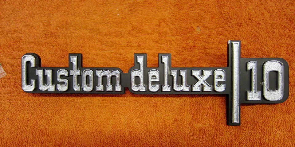 1973-1974 Chevy Truck Custom Deluxe 10 Front Fender Emblem GM 328851 ...