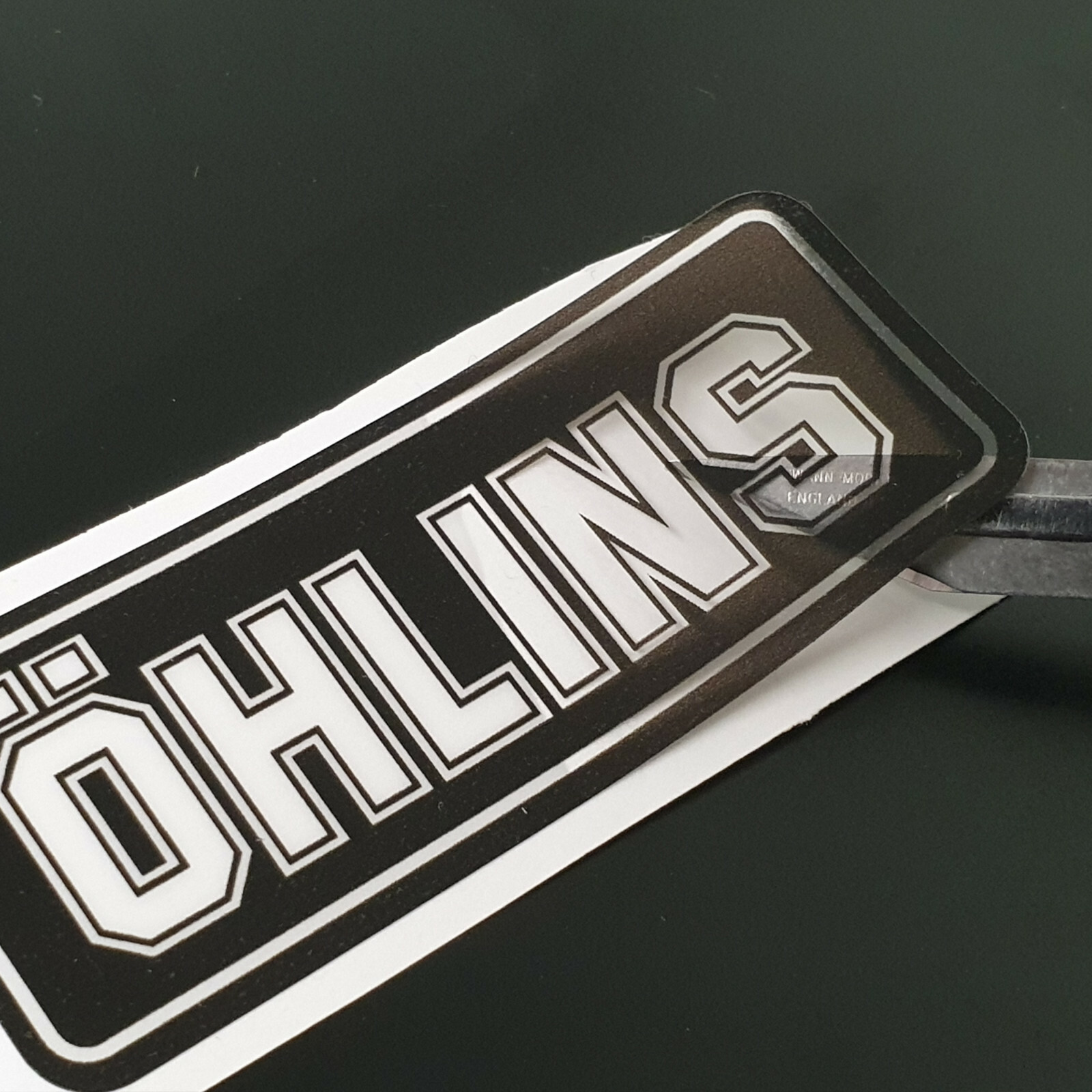 OHLINS replacement clear vinyl graphics stickers x 4 pieces BLACK SMALL ...