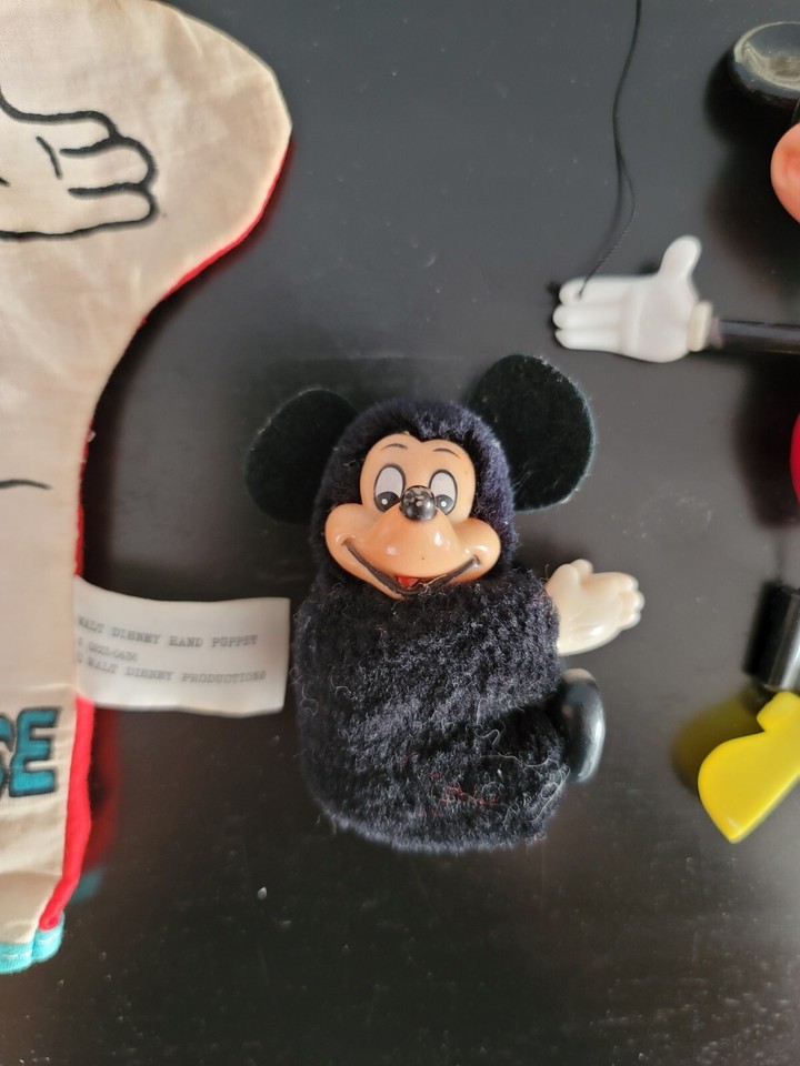 Vintage Mickey Mouse Hand Puppet, Clip On Toy, and String Puppet | eBay