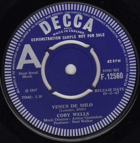 COBY WELLS VENUS DE MILO / MY FEET ACHE UK 7" DEMO | eBay