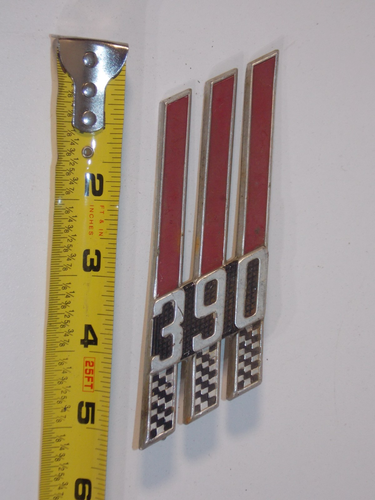 Vtg 1966-77 Ford Galaxie 390 Car Vehicle Fender Emblem Badge C6AB-16237 ...